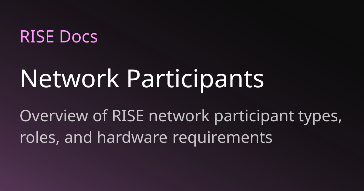 Network Participants